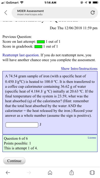 Solved GoSmart 1:14 AM MOER Assessment moer.maricopa.edu Due | Chegg.com