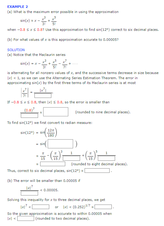 Solved EXAMPLE 2 (a) What is the maximum error possible in | Chegg.com