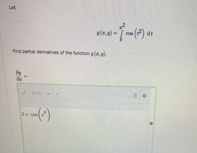 Solved Let 22 9(2,y) = | cos cos (12) at Find partial | Chegg.com