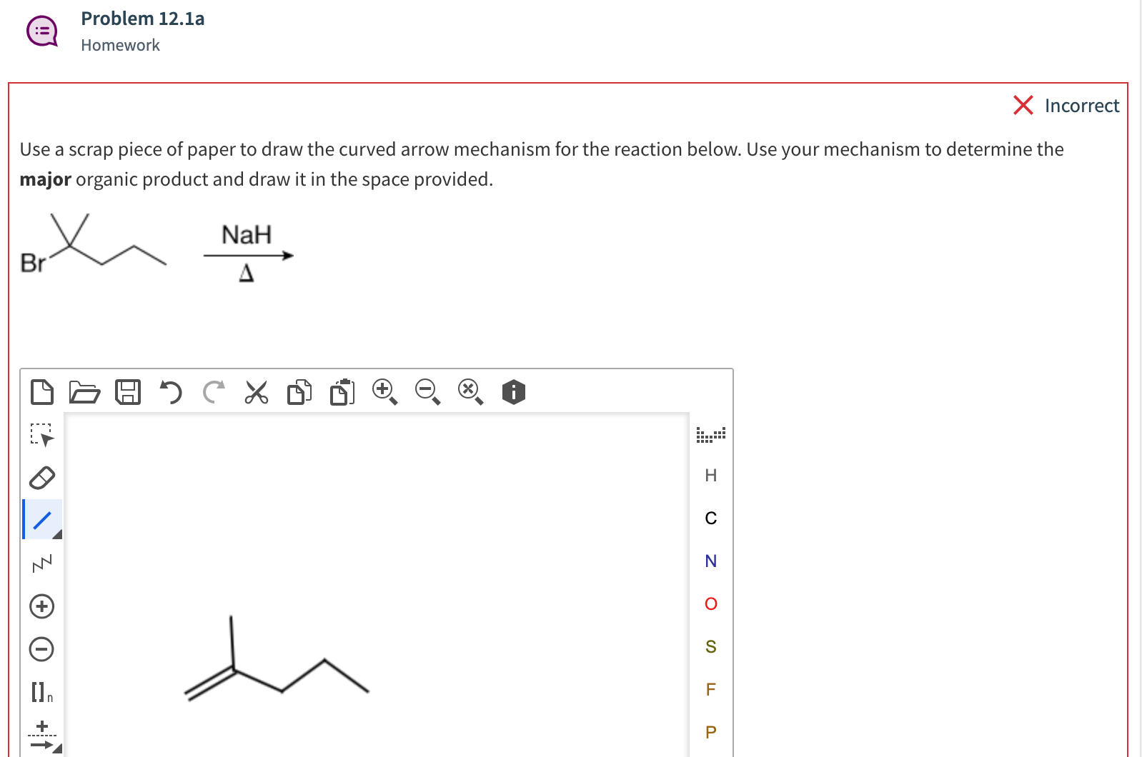 Solved Problem 12.1a Homework X Incor Use a scrap piece of | Chegg.com