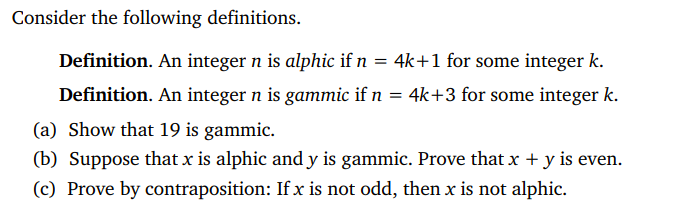 Solved Consider the following definitions. Definition. An | Chegg.com