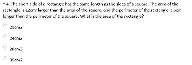 Solved * 4. The short side of a rectangle has the same | Chegg.com