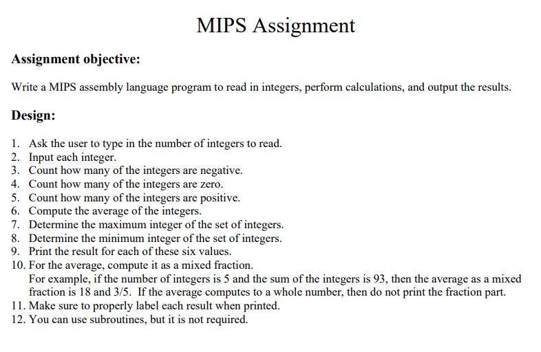 Solved ****NCTB: THE CODE MUST BE WRITEN IN MIPS (MARS 4.5) | Chegg.com