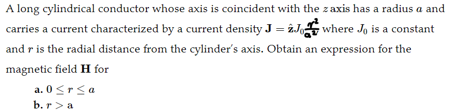 Solved A long cylindrical conductor whose axis is coincident | Chegg.com
