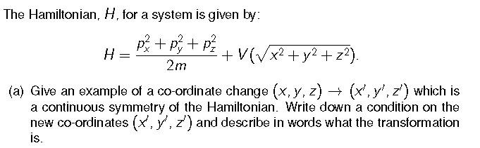 Solved The Hamiltonian, H. for a system is given by: px + p} | Chegg.com
