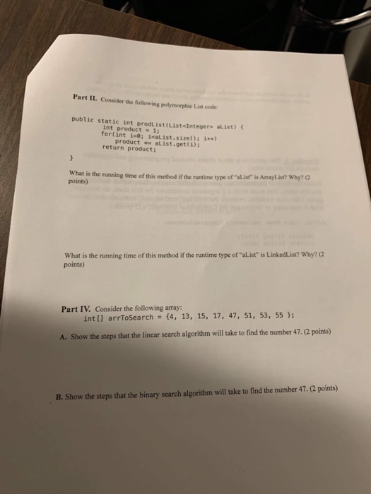 Solved Part II. Consider the following polymorphic List code | Chegg.com