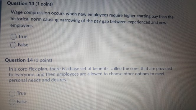 Solved Question 13 (1 point) Wage compression occurs when | Chegg.com