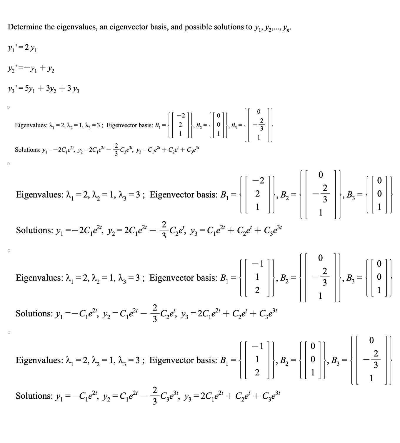 Solved Determine the eigenvalues, an eigenvector basis, and | Chegg.com