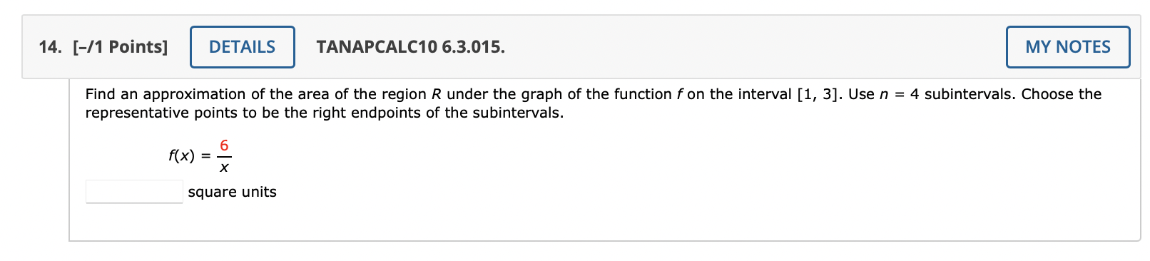Solved [-/1 Points] TANAPCALC10 6.3.015. Find an | Chegg.com