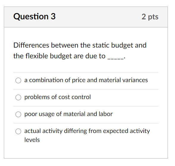 Solved Question 3 2 pts Differences between the static | Chegg.com