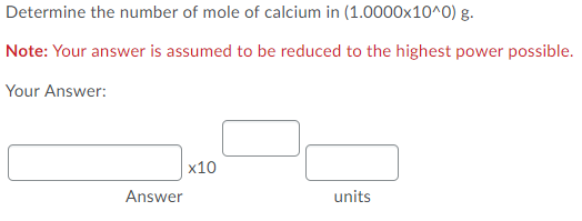 Solved Determine the number of mole of calcium in | Chegg.com