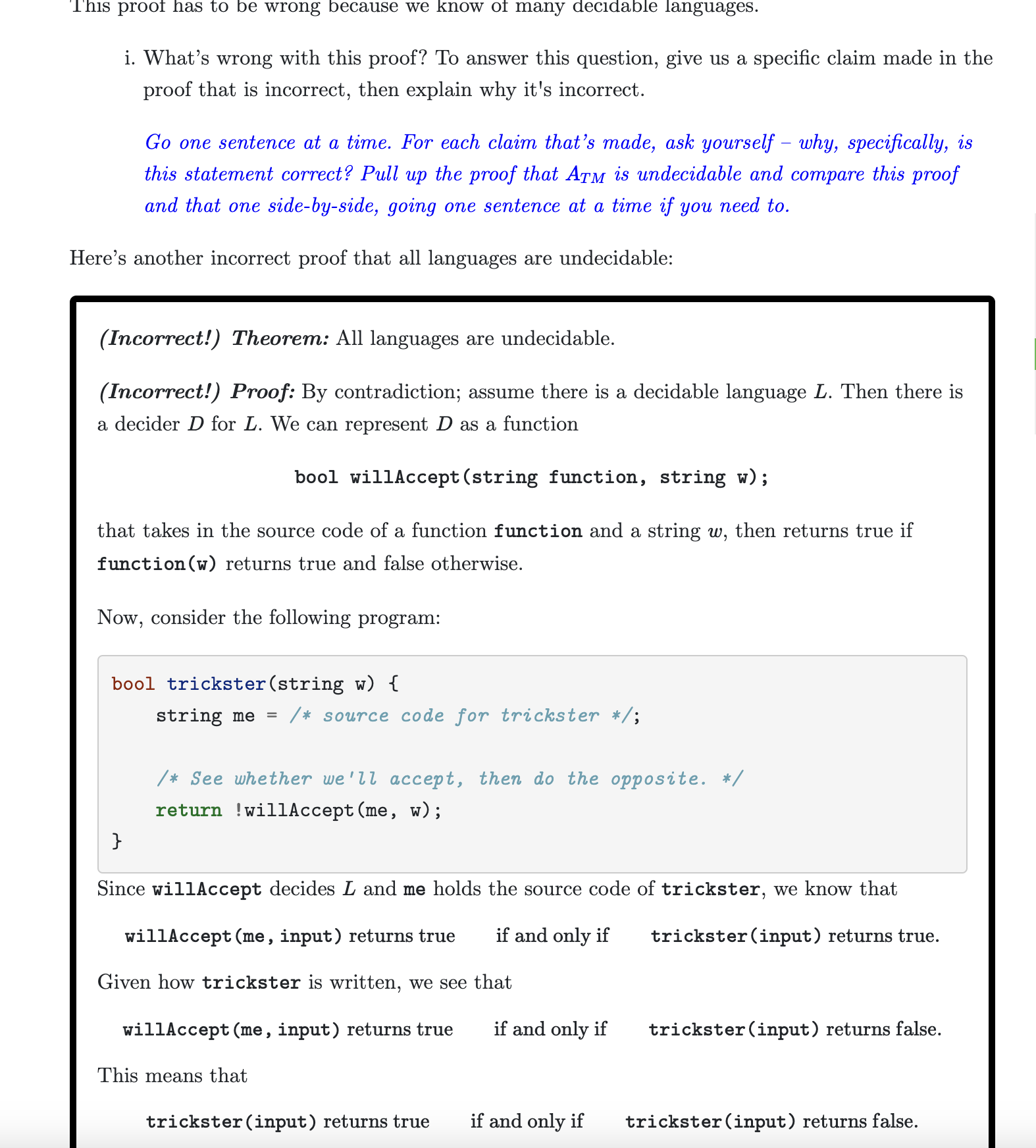 Solved In lecture, we proved that \\( A_{T M} \\) and the | Chegg.com
