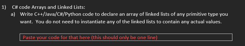 Solved 1 C Code Arrays And Linked Lists A Write 7656