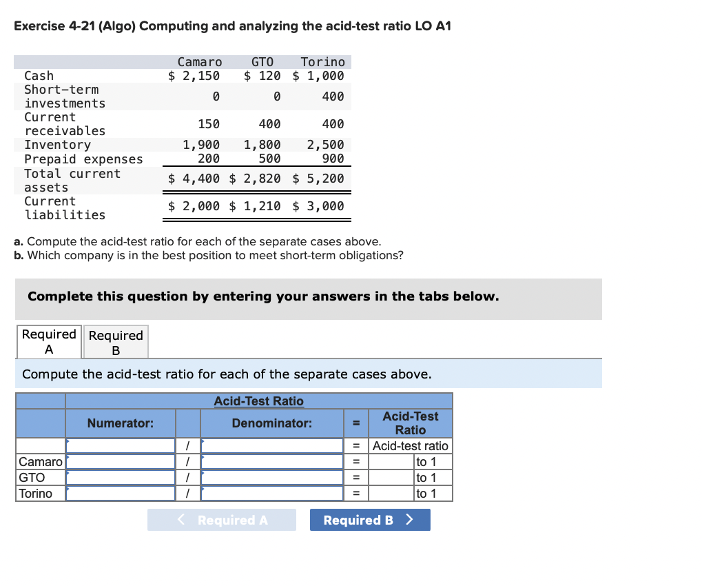 Solved Exercise 4-21 (Algo) Computing and analyzing the | Chegg.com Solved Exercise 4-21 (Algo) Computing and analyzing the | Chegg.com