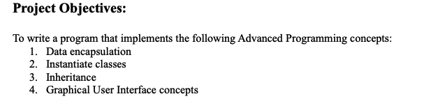 Project Objectives: To write a program that | Chegg.com