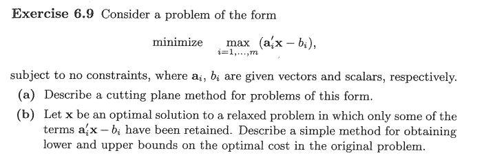 Solved Exercise 6.9 Consider a problem of the form minimize | Chegg.com
