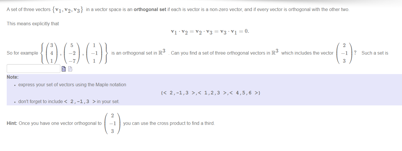 Solved A set of three vectors {V1, V2, v3} in a vector space | Chegg.com