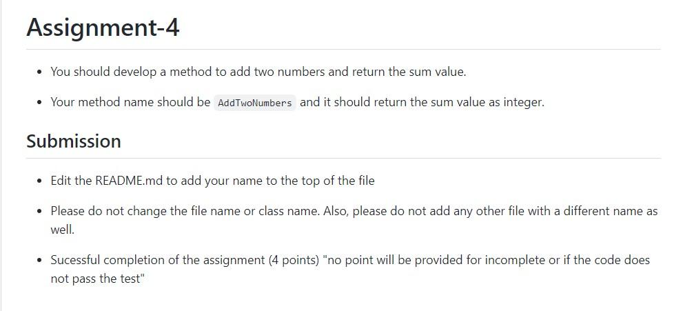 Solved - You should develop a method to add two numbers and | Chegg.com