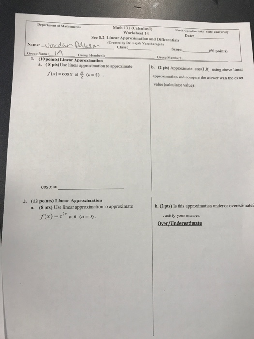 Solved p Department of Mathematies Math 131 (Calculas | Chegg.com
