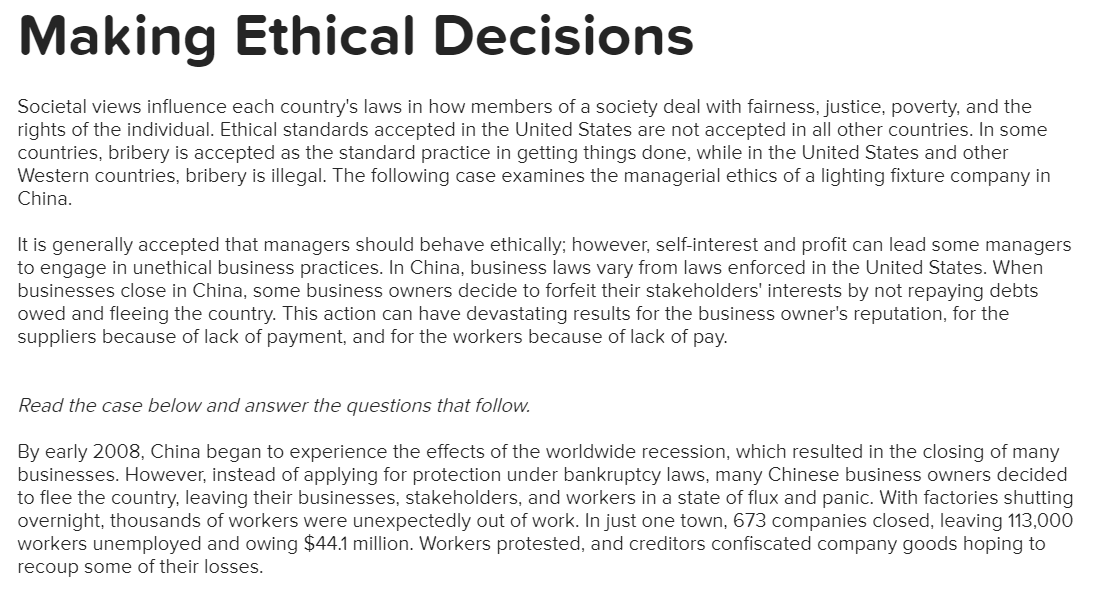 Solved Making Ethical Decisions Societal views influence | Chegg.com
