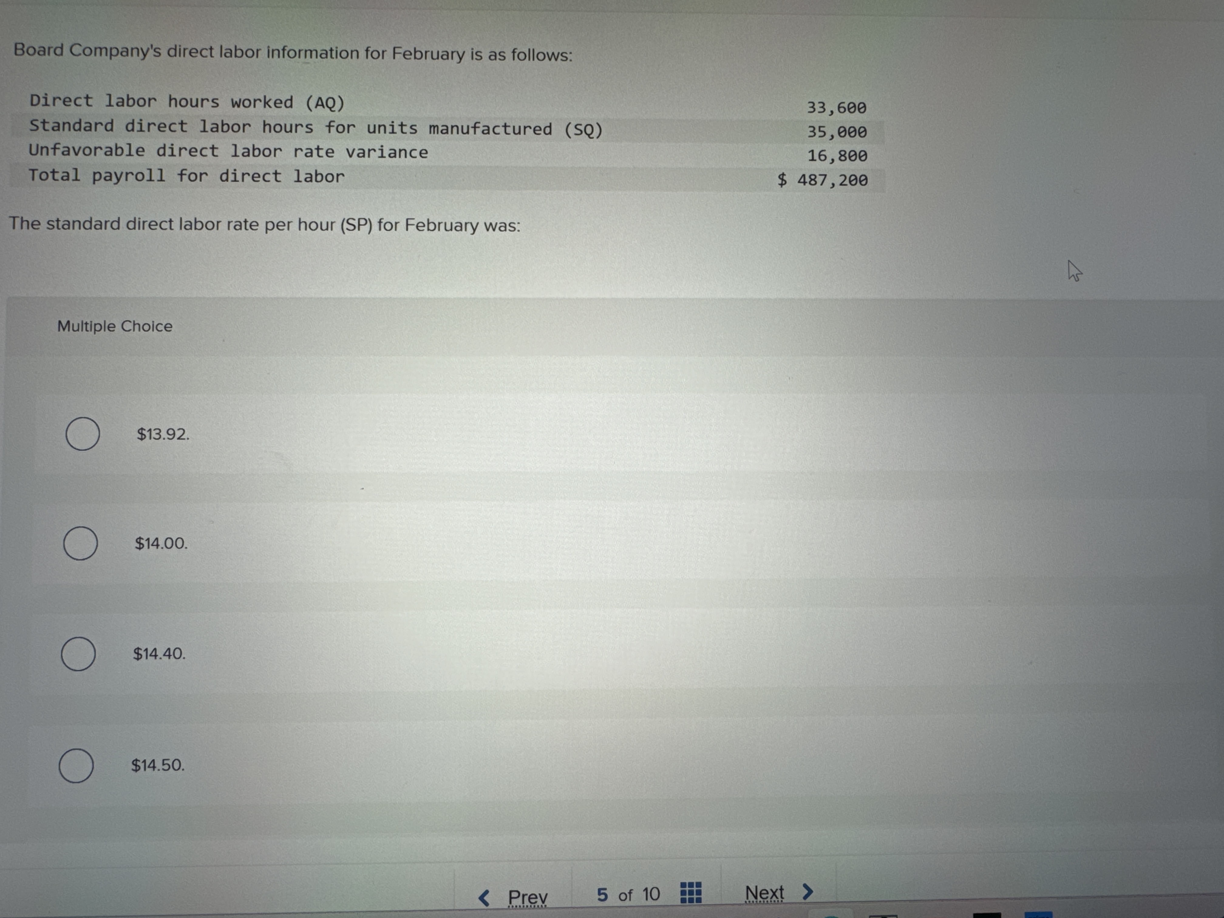 Solved Board Company's direct labor information for February | Chegg.com