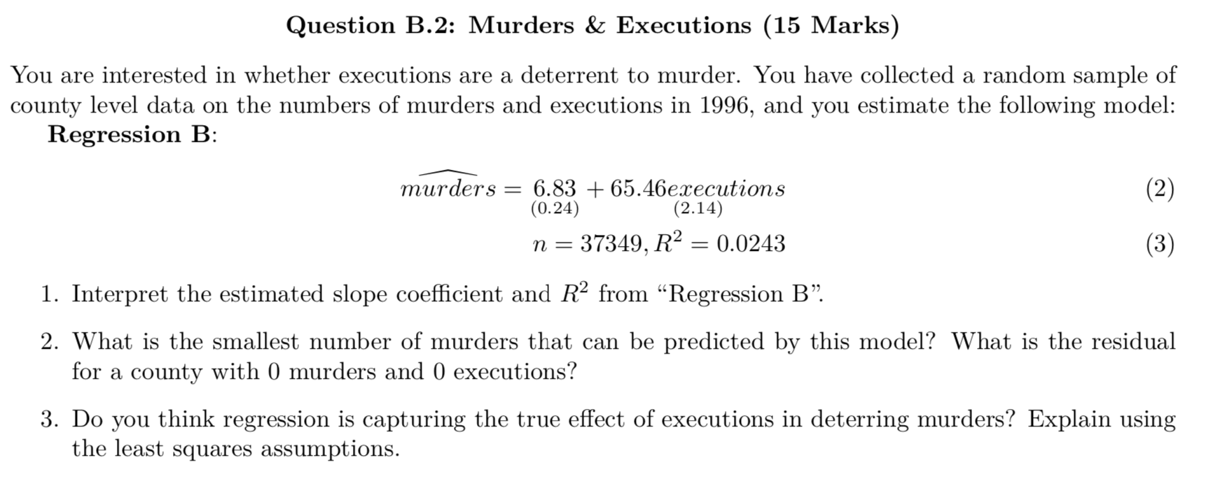 Solved Question B.2: Murders & Executions (15 Marks) You are | Chegg.com