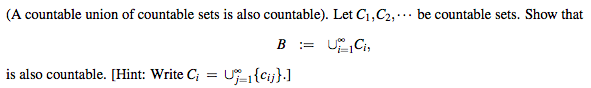 Solved (A countable union of countable sets is also | Chegg.com