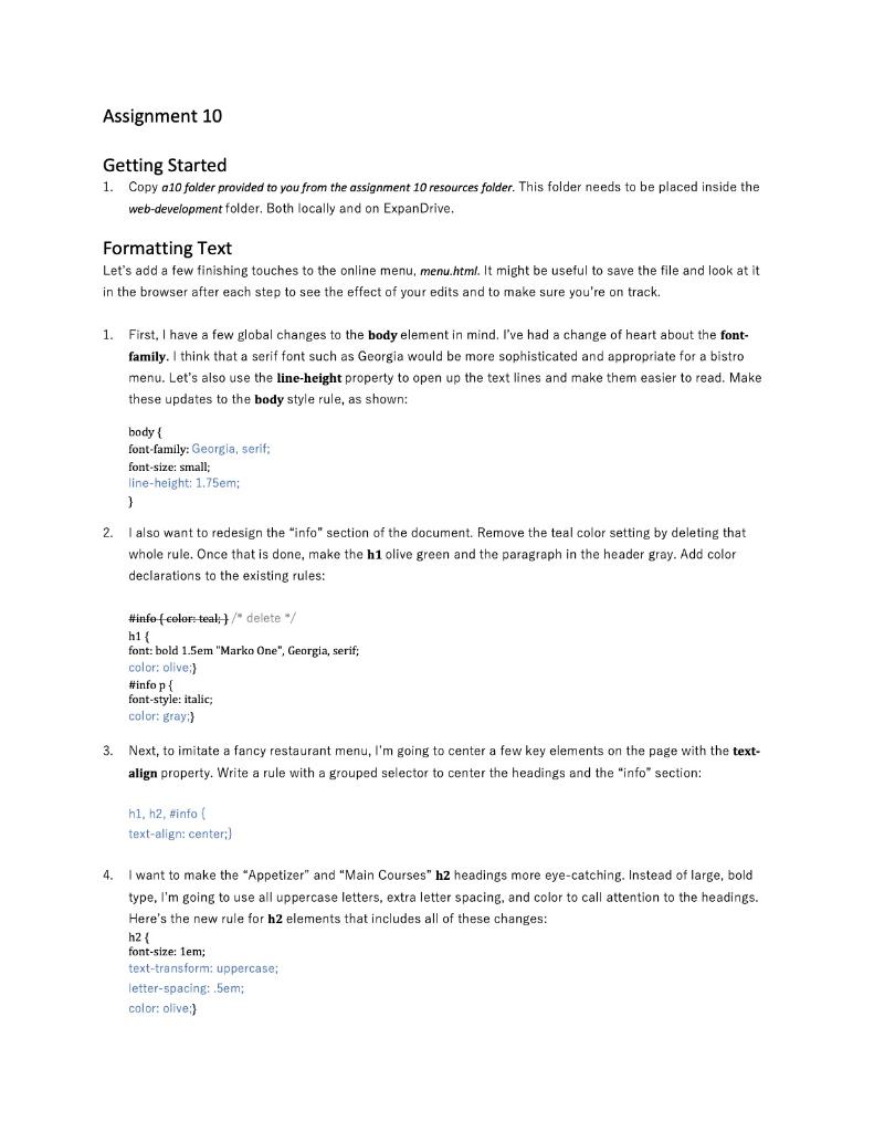 Solved Assignment 10 Getting Started 1. Copy a10 folder | Chegg.com