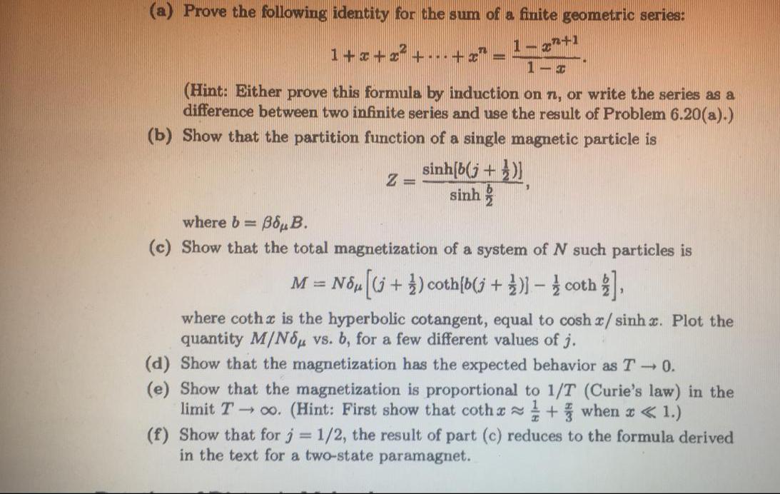 Solved Problem 6.22. In most paramagnetic materials, the | Chegg.com