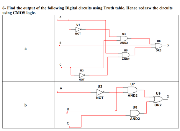 Solved 6- Find the output of the following Digital circuits | Chegg.com