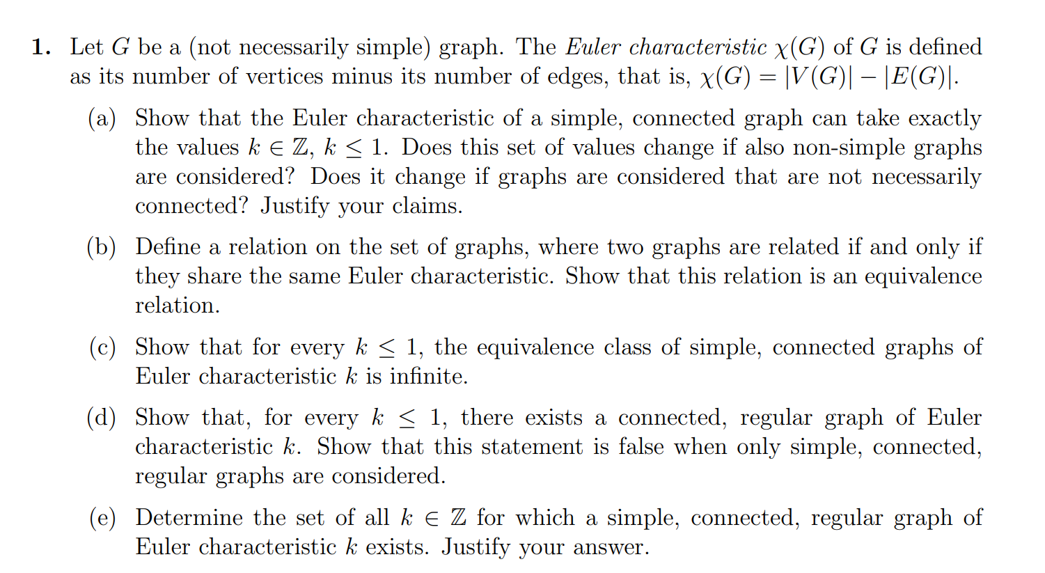 Solved 1. ﻿Let \( ﻿G \) ﻿be a (not necessarily simple) | Chegg.com