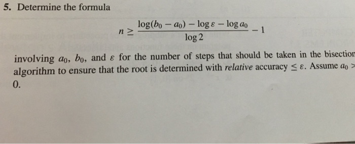 Solved 5. Determine the formula log(bo-ao)-log & -log ao log | Chegg.com