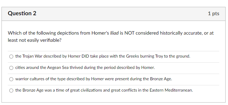 Solved Which of the following depictions from Homer's lliad | Chegg.com