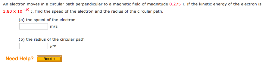 Solved An electron moves in a circular path perpendicular to | Chegg.com