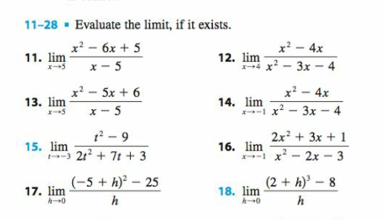 Solved 11-28 = Evaluate the limit, if it exists. 11. | Chegg.com