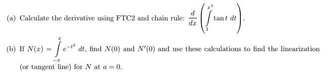 Solved (a) Calculate the derivative using FTC2 and chain | Chegg.com