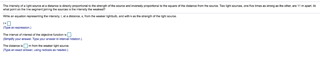 Solved The intensity of a light source at a distance is | Chegg.com