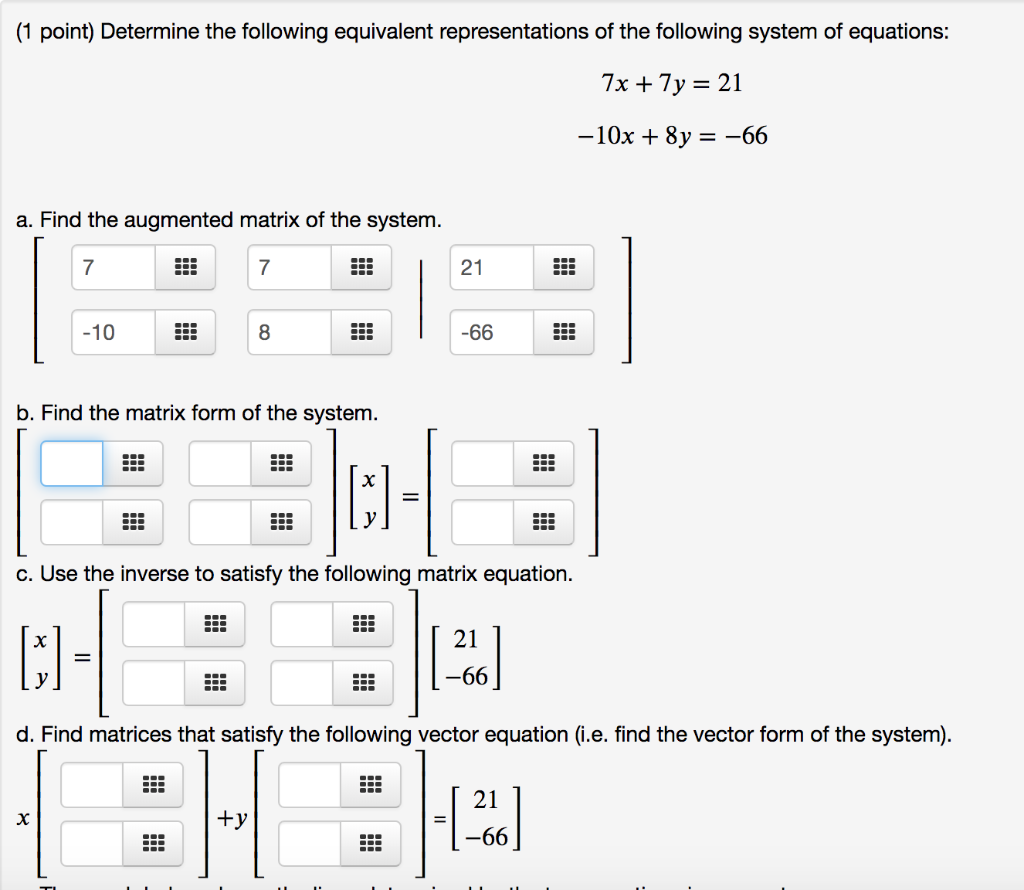 Solved (1 point) Determine the following equivalent | Chegg.com
