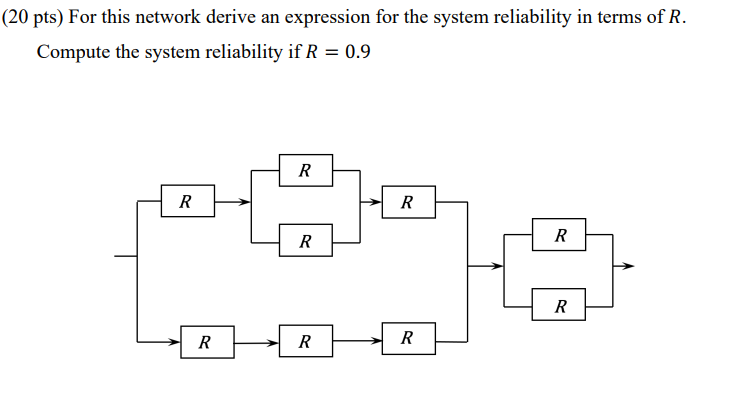Solved (20 pts) For this network derive an expression for | Chegg.com