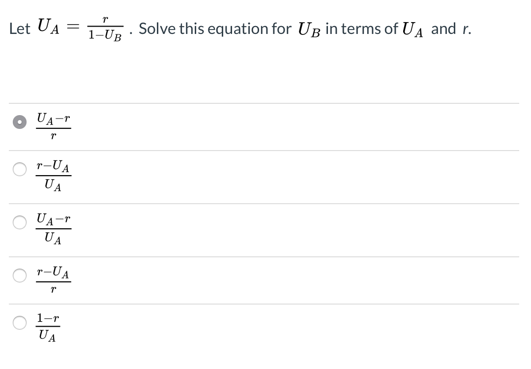 Solved | | Let UA = I-Up . Solve this equation for Up in | Chegg.com