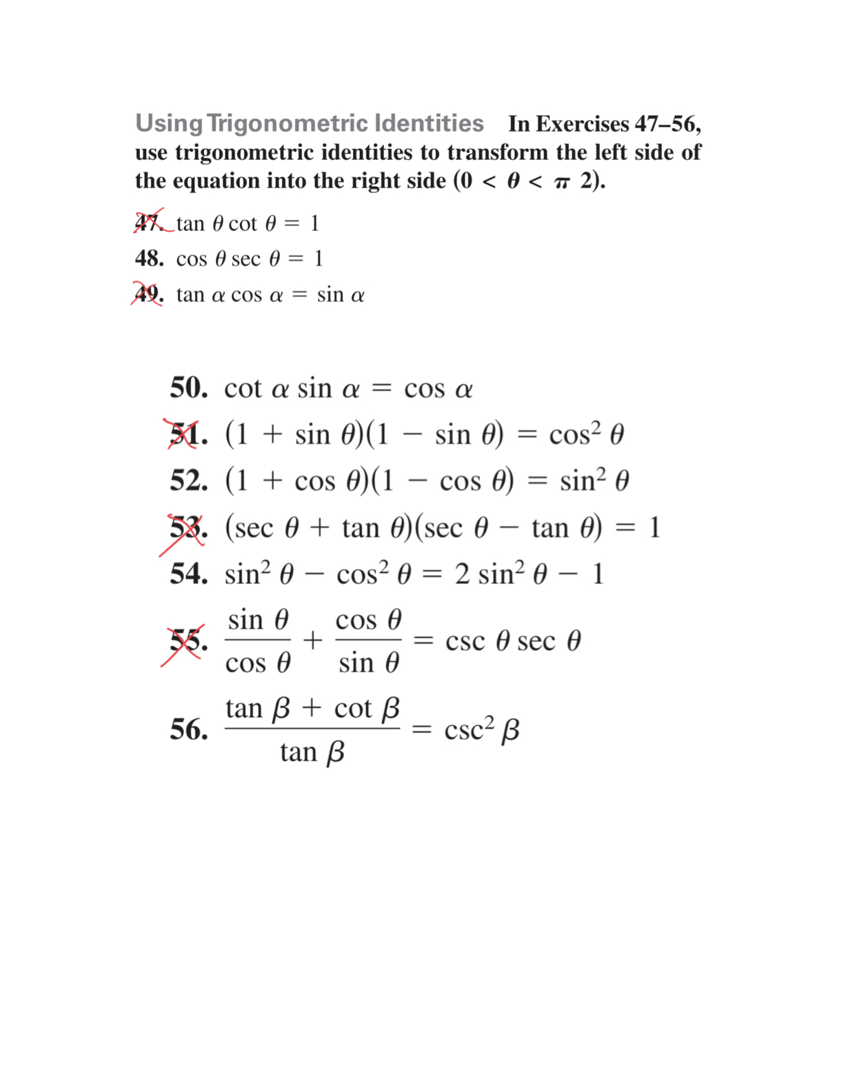 Solved Using Trigonometric Identities In Exercises 47-56,use | Chegg.com