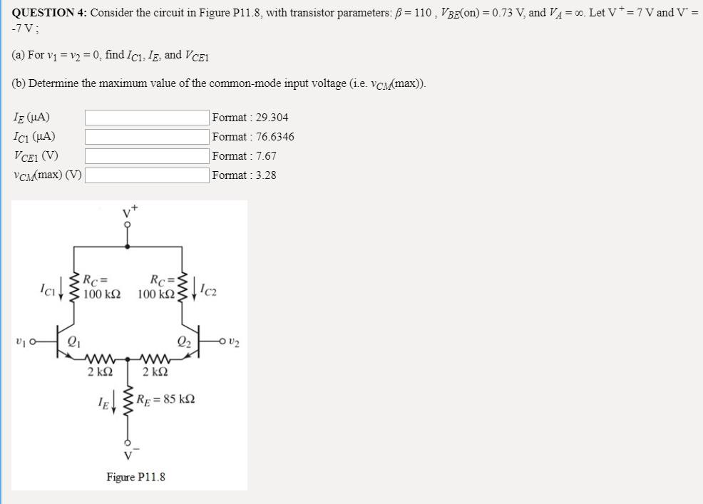 Solved QUESTION 4: Consider the circuit in Figure P11.8, | Chegg.com