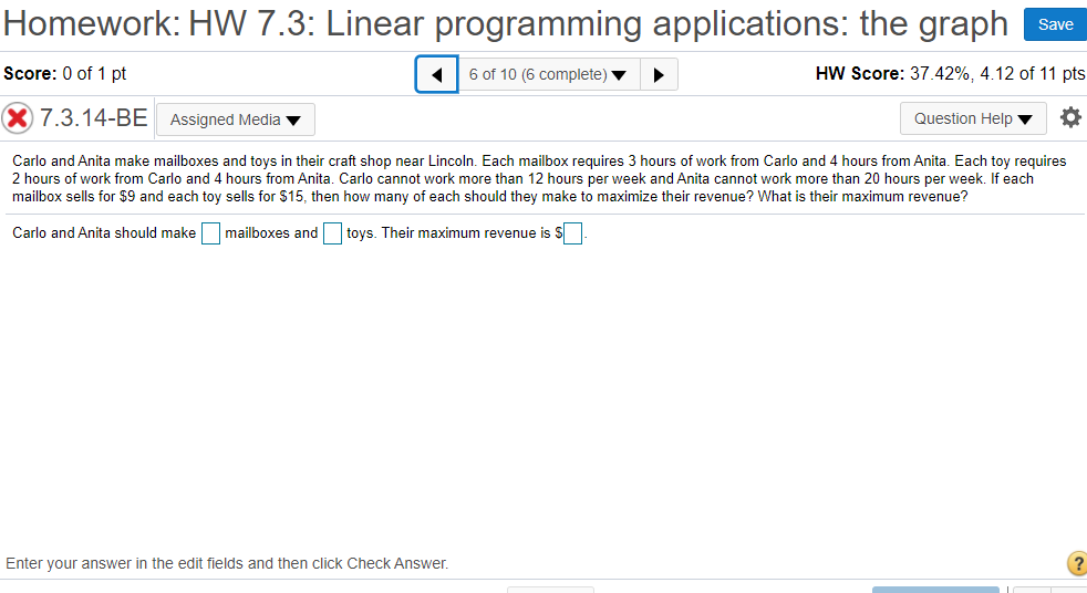 Solved Homework: HW 7.3: Linear programming applications: | Chegg.com