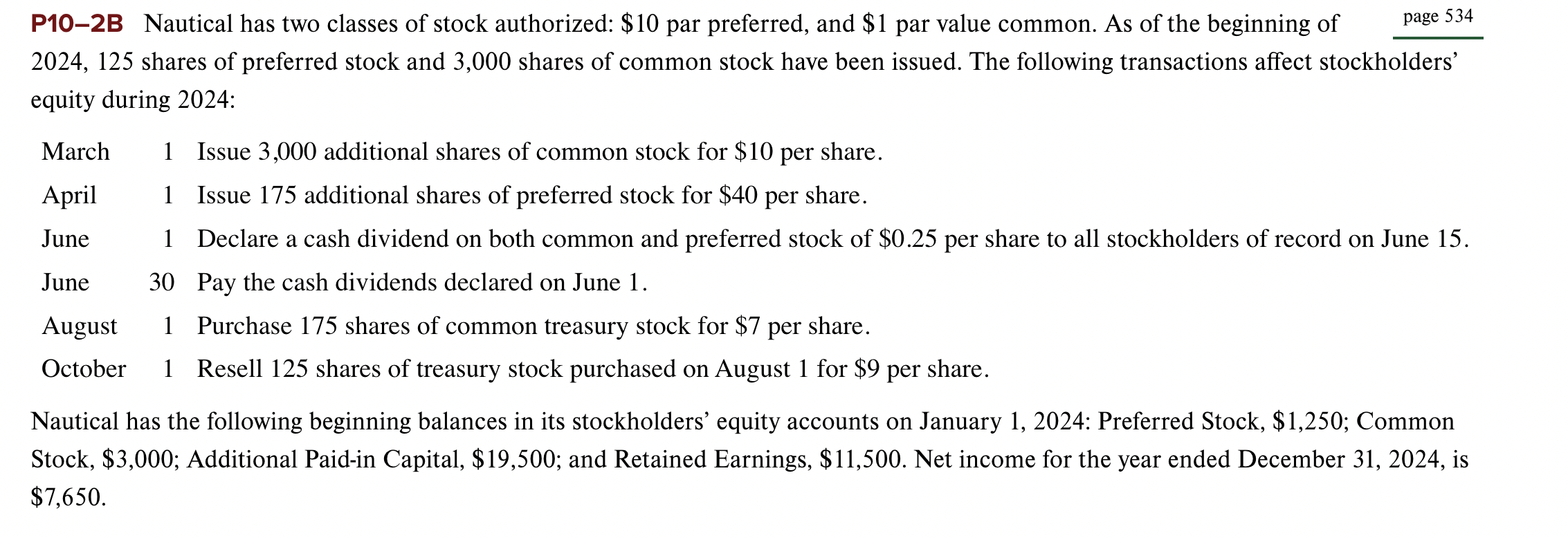 Solved P10-5B Refer to the information provided in P10-2B. | Chegg.com