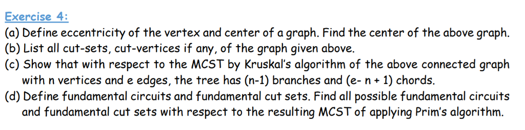 Exercise 4: (a) Define eccentricity of the vertex and | Chegg.com