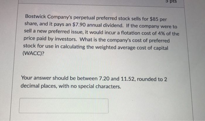 Solved Bostwick Company's perpetual preferred stock sells | Chegg.com Solved Bostwick Company's perpetual preferred stock sells | Chegg.com