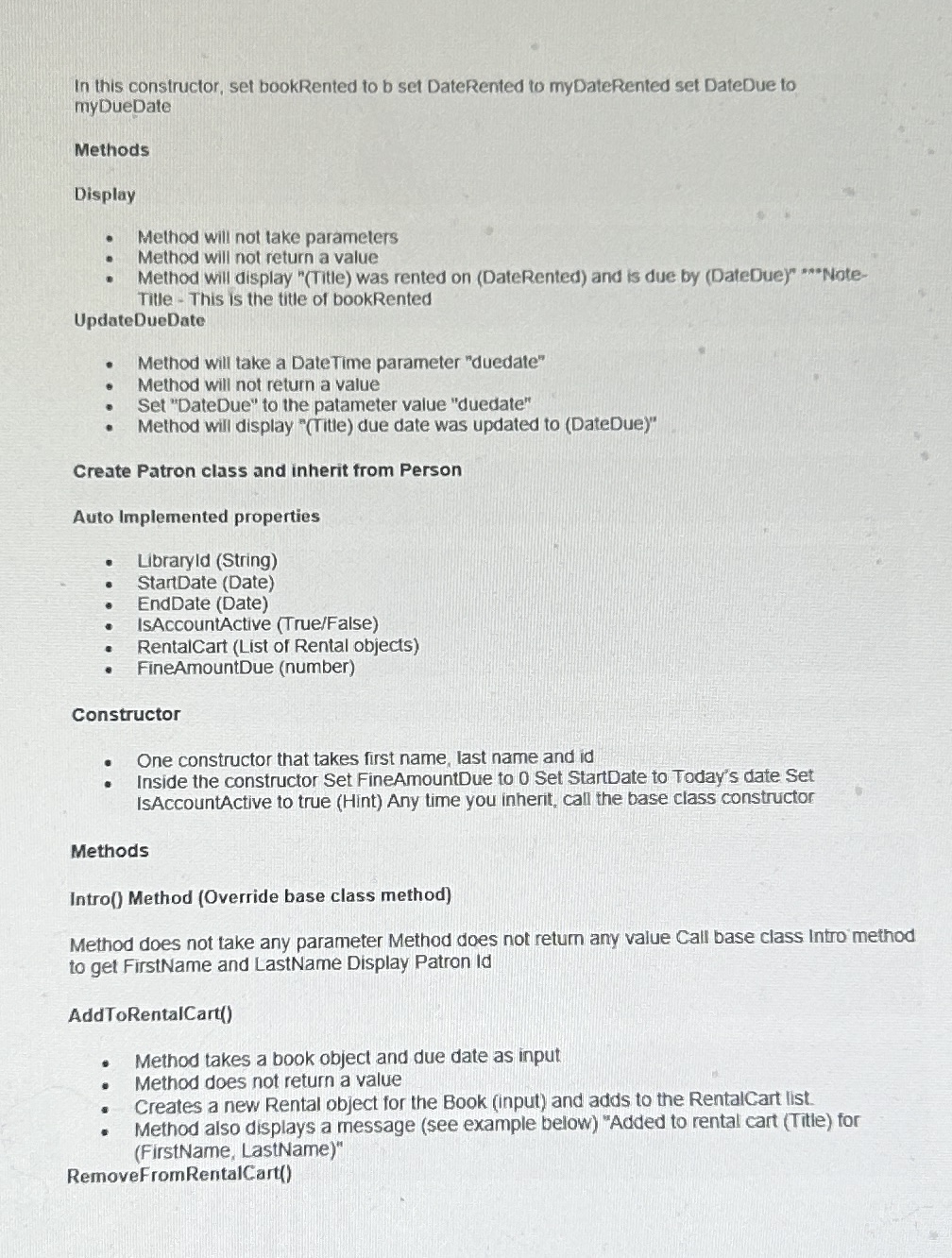 Solved This is a c# question:Starting at part 2 create a | Chegg.com