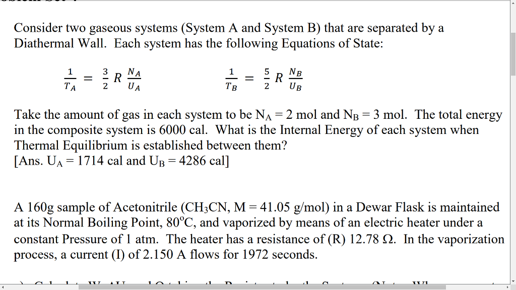 Solved Consider two gaseous systems (System A and System B) | Chegg.com