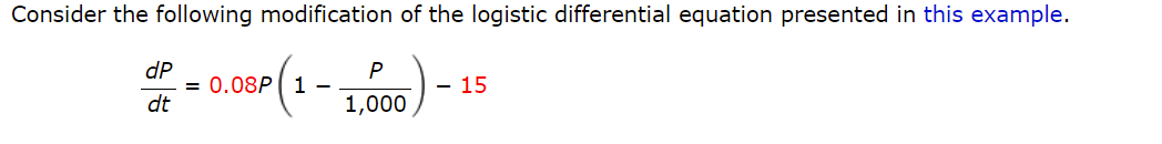 Solved Consider the following modification of the logistic | Chegg.com