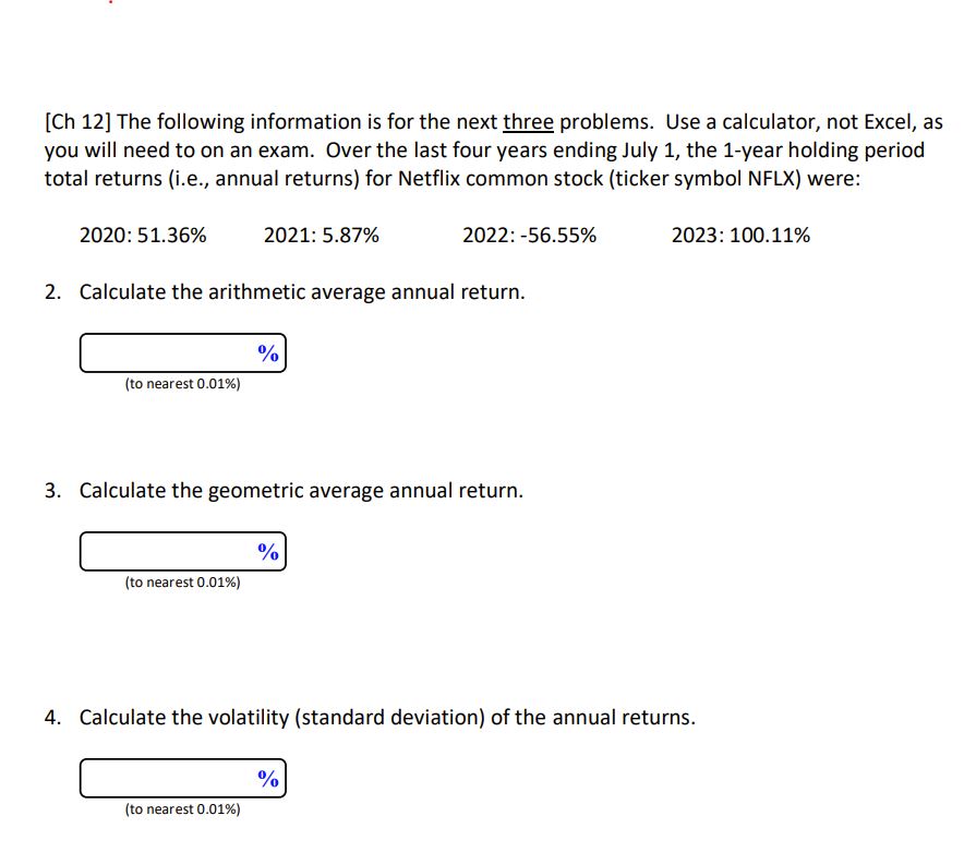 Solved [Ch 12] The following information is for the next | Chegg.com